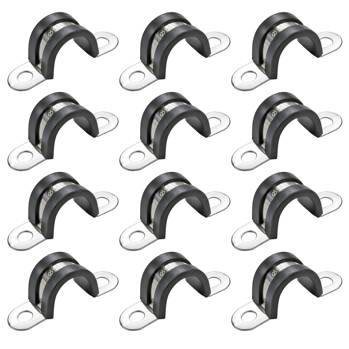 AKIHISA 12 Pcs 18mm Rubber Pipe Strap 304 stainless steel Rubber ...