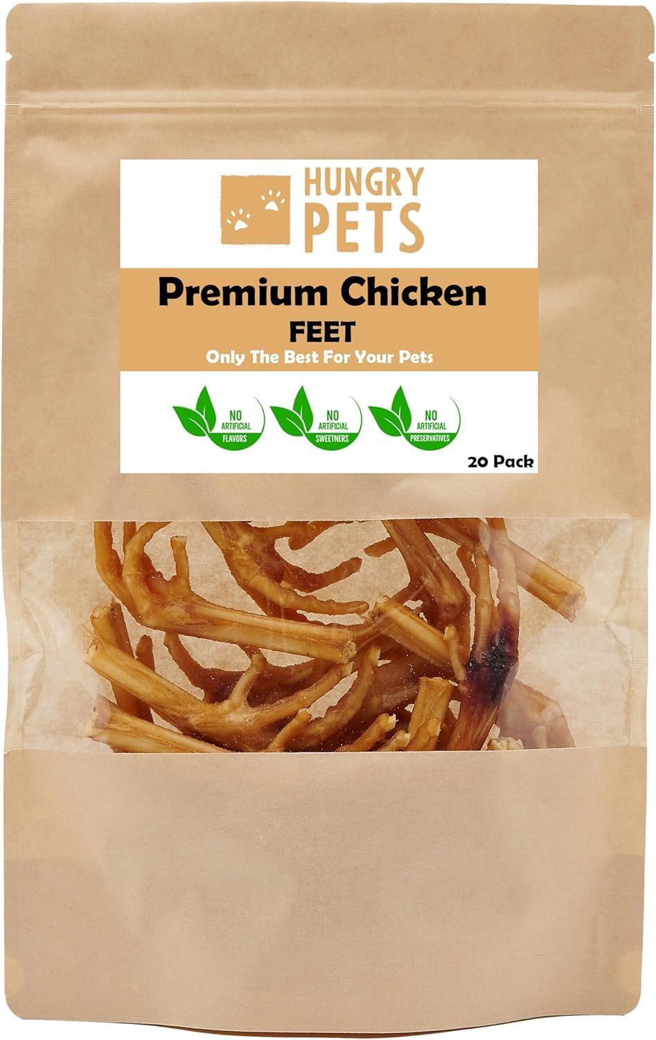 Premium Chicken Feet, Dog Treat, 20 Pack (Chicken Feet 20 Pack ...