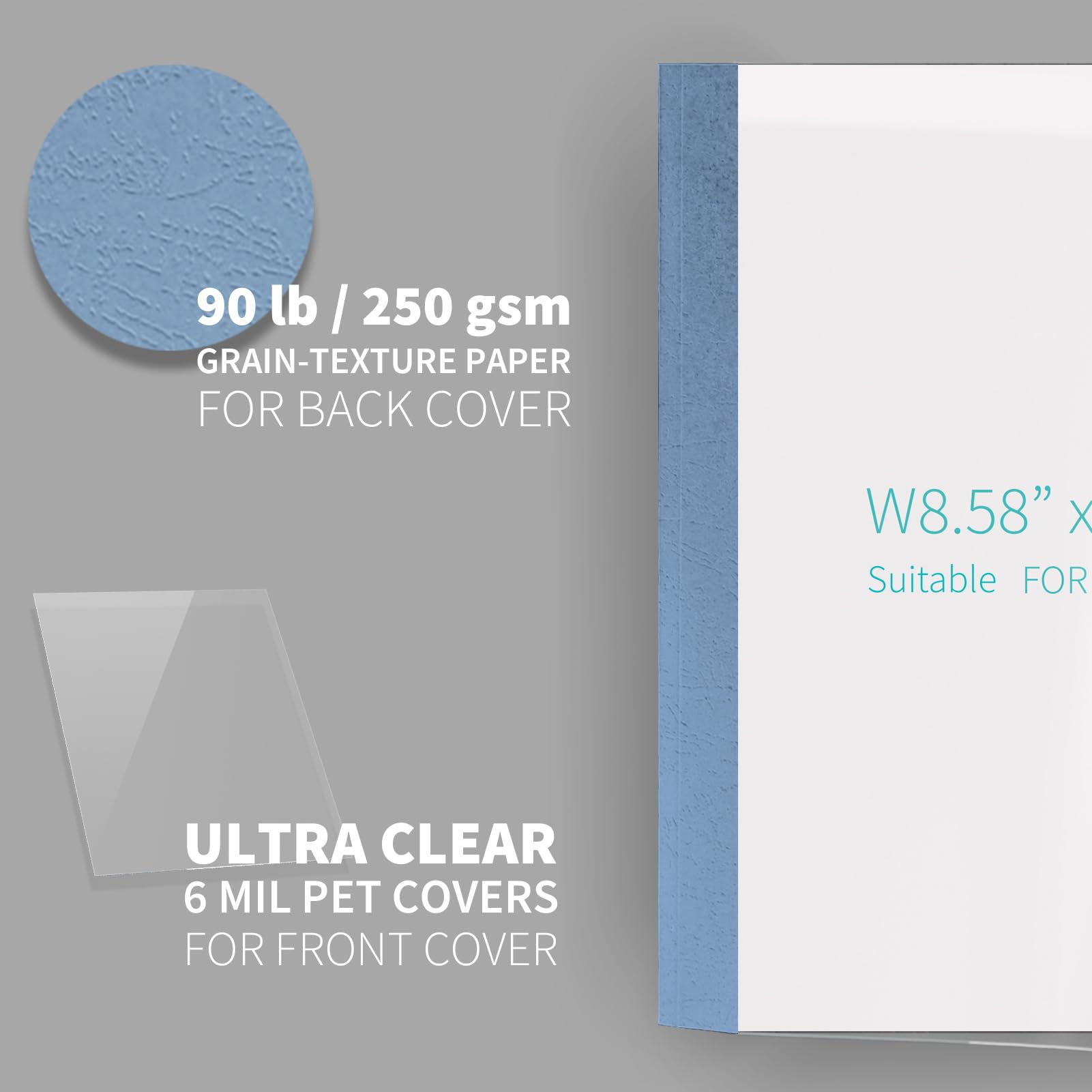 Snapklik.com : 10 Pack Thermal Binding Presentation Covers, 1/16 Inch ...