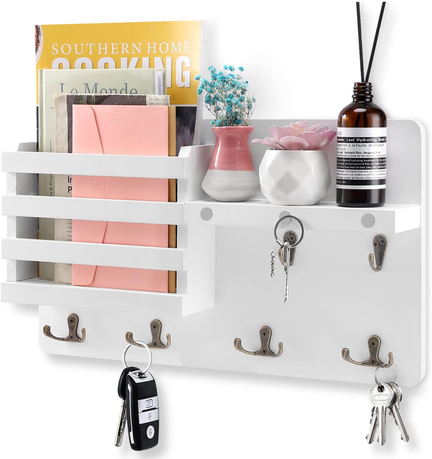 Amazon.com: WeBravery Decorative Key Hanging Rack with 10 Hooks – Easy ...