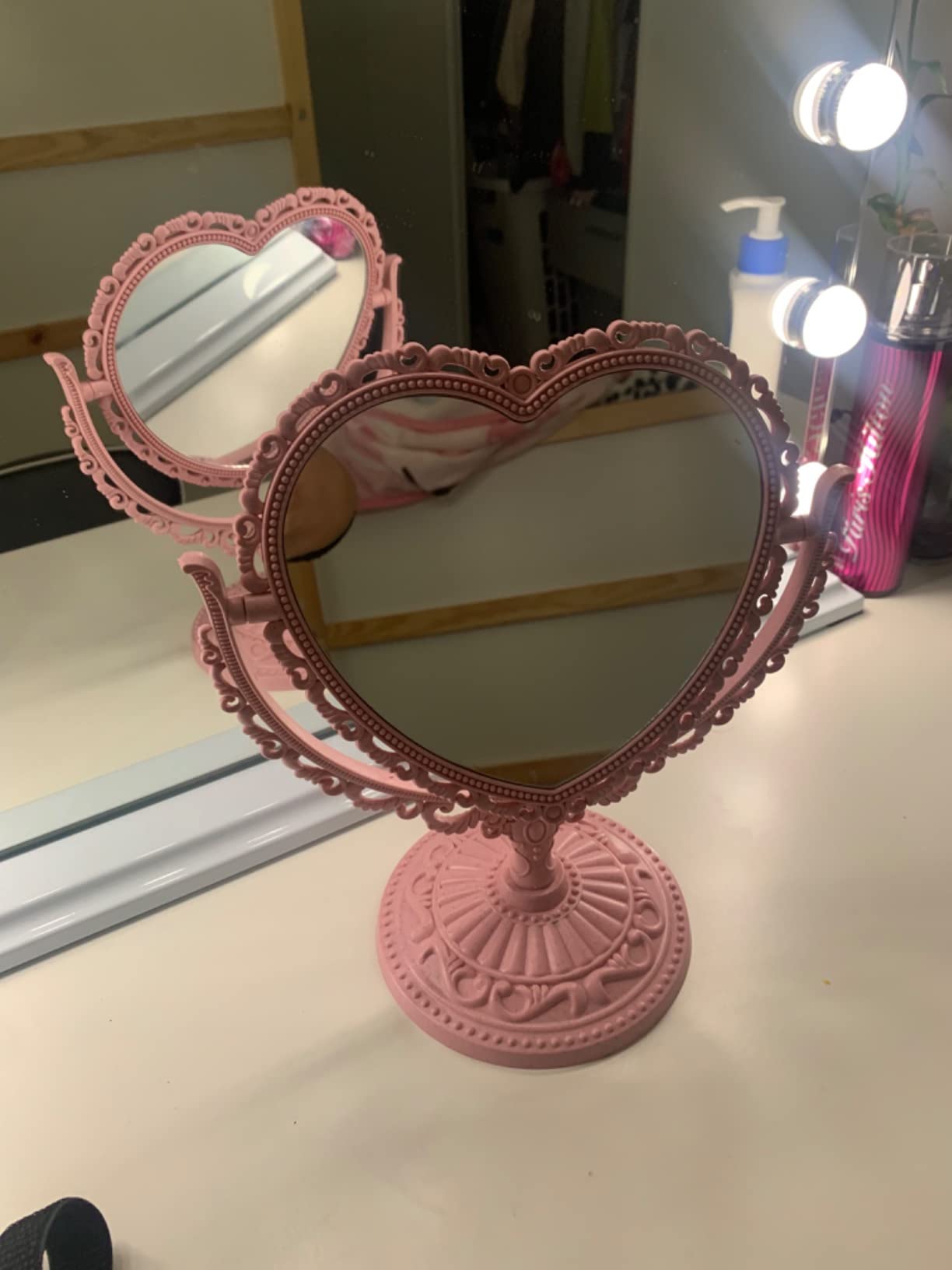 $3/mo - Finance RECEESOON Pink Heart Mirror Double Sides, 1X / 3X ...