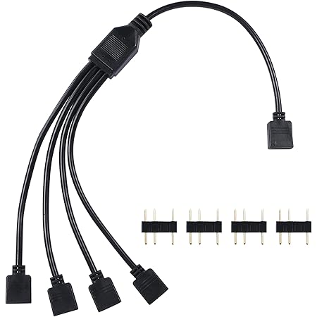 YACSEJAO ARGB Splitter Cable 5V 3Pin Addressable RGB 1 to 4 Splitter ...