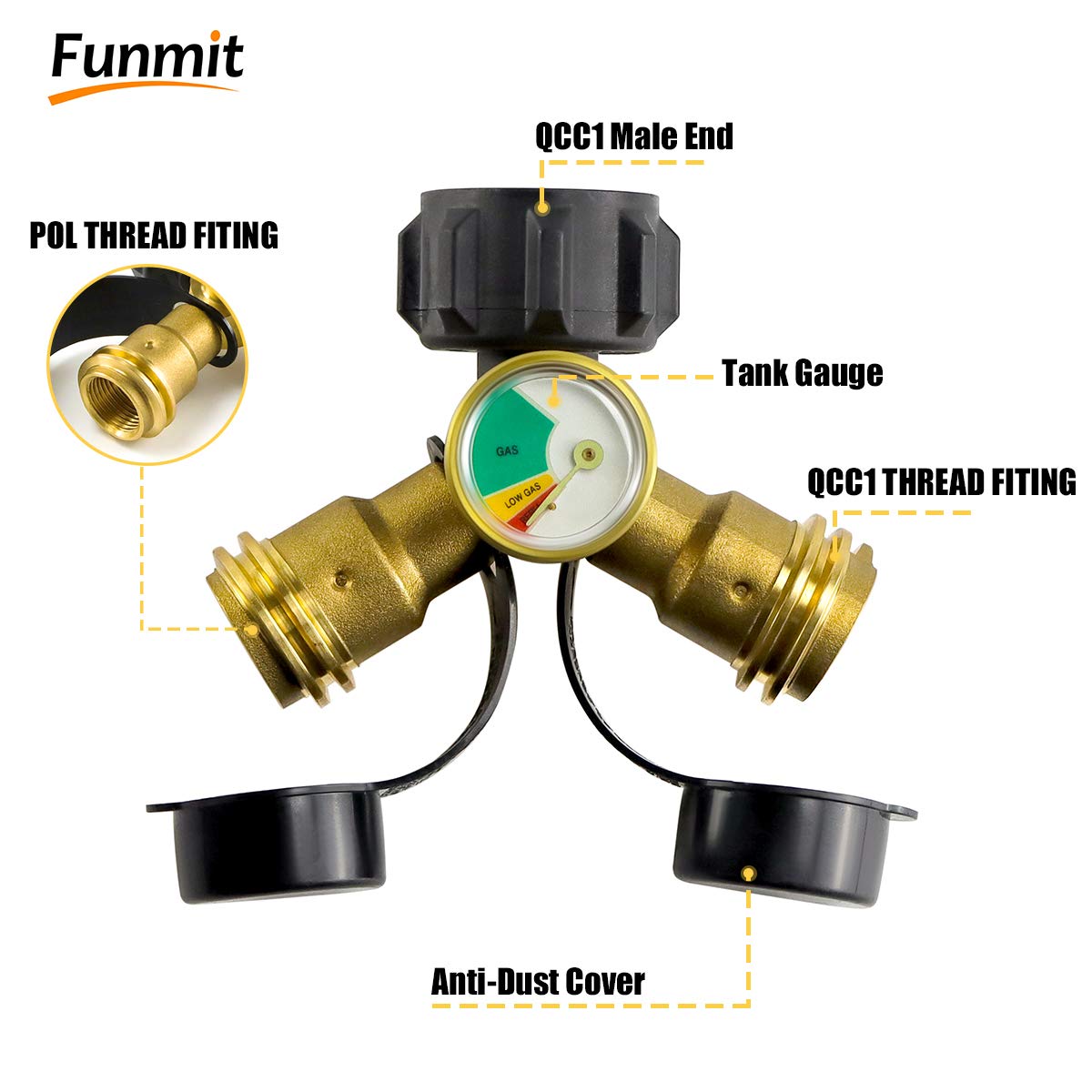 Buy DOZYANT Propane Splitter, Propane Tank Y Splitter Adapter with ...