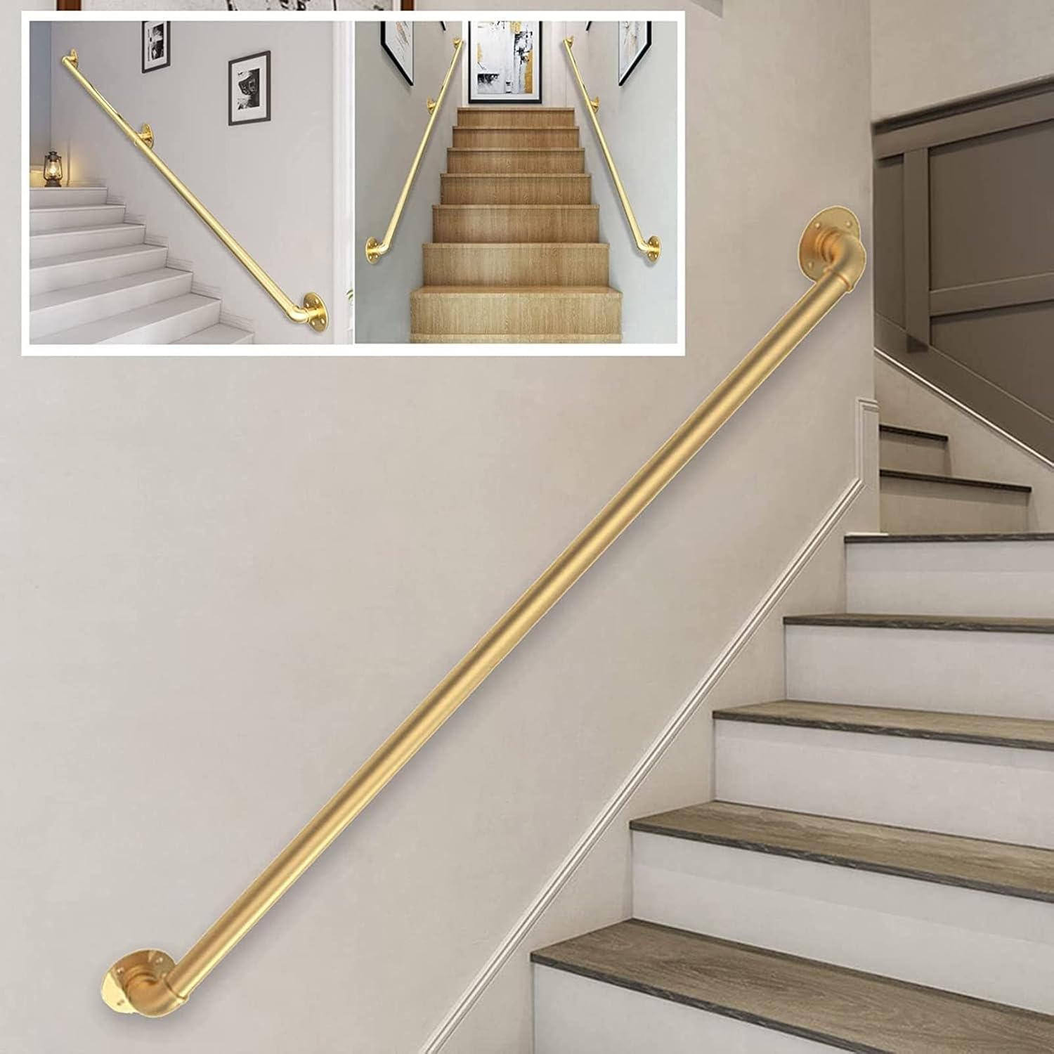 Amazon.com: Gold Stair Handrail, 1ft-20ft Staircase Handrail, 440LBS ...