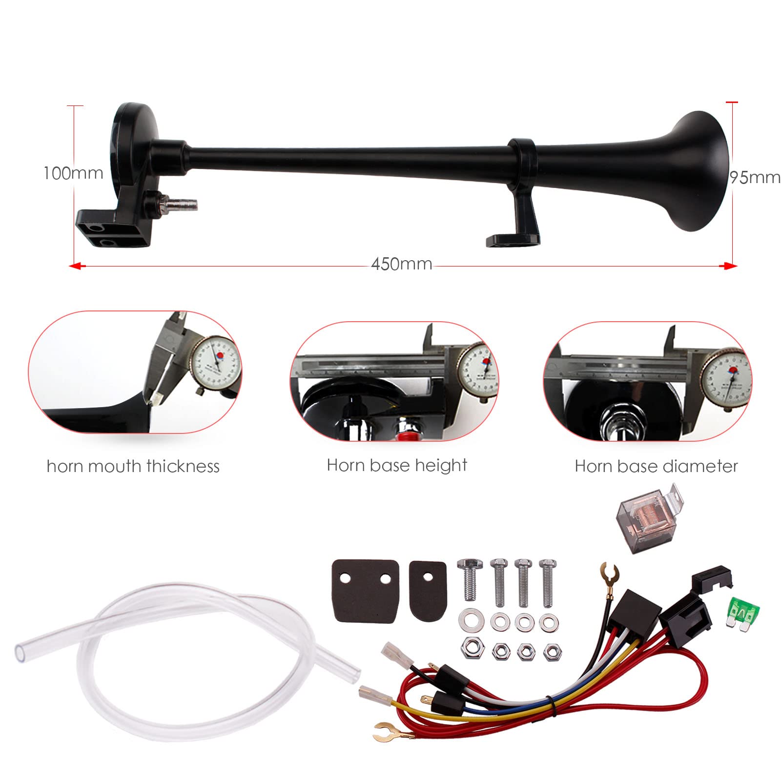 AOLIHAN Train Horn for Truck, Super Loud Car Horn 150DB 12V, 18" Single ...