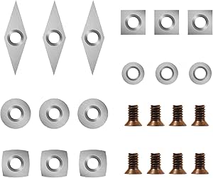 DEEFIINE 15Pcs Tungsten Carbide Cutters Inserts Set for Wood Lathe ...