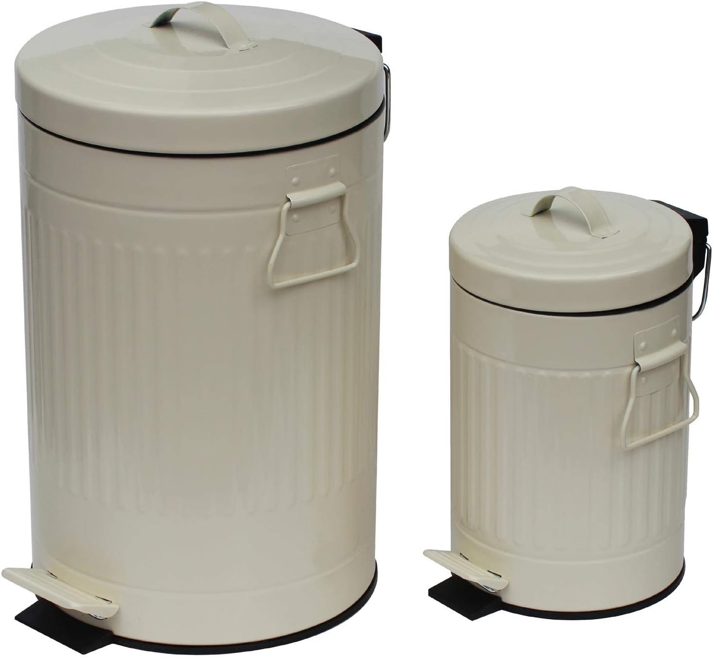 Simpa 2PC Traditional Pedal Dustbin Set: 12L 12 Litre & 3L 3 Litre Duo ...