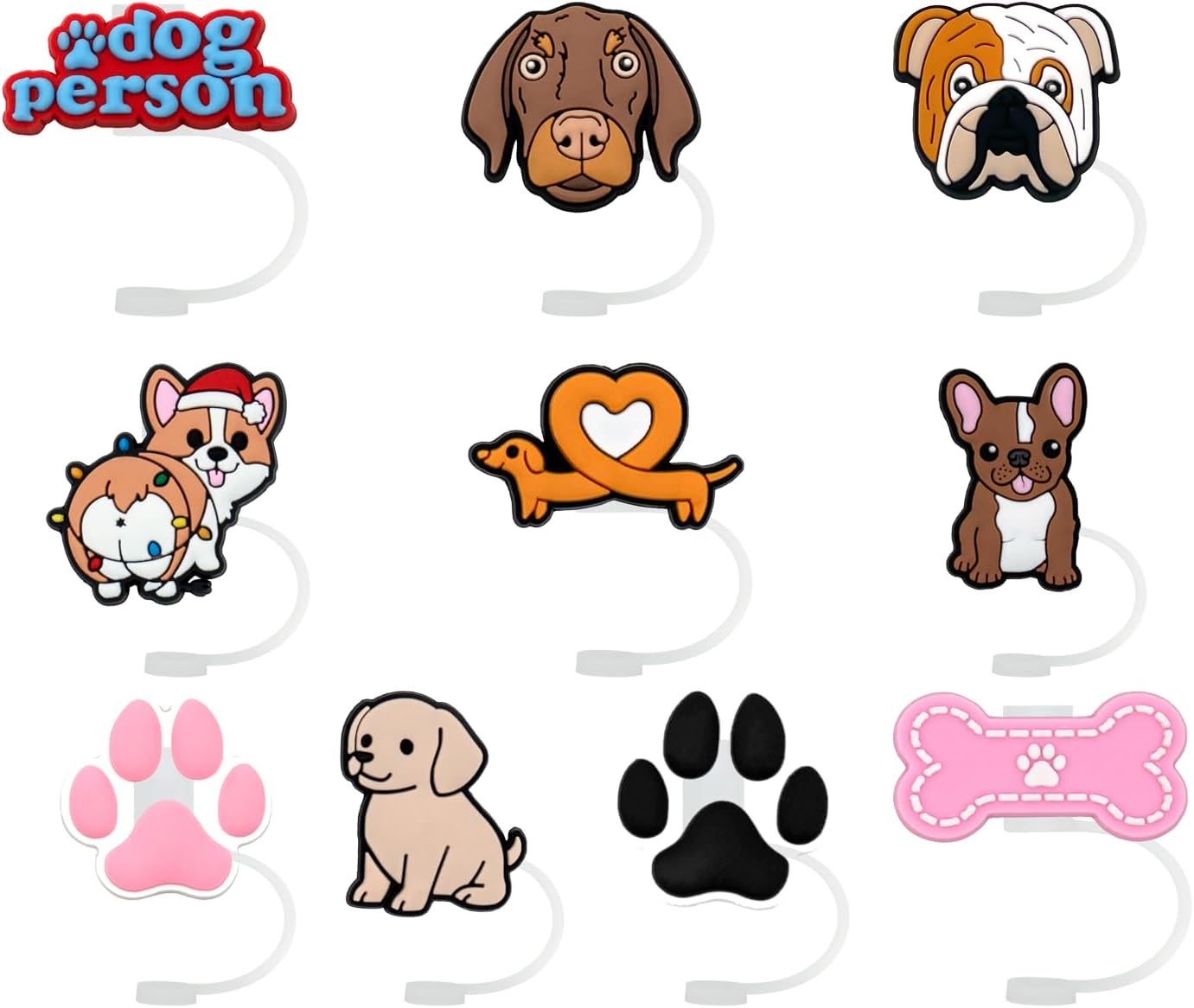 Amazon.com: 10PCS Dogs Straw Cover Cap for Stanley Cup, 8mm Flower ...