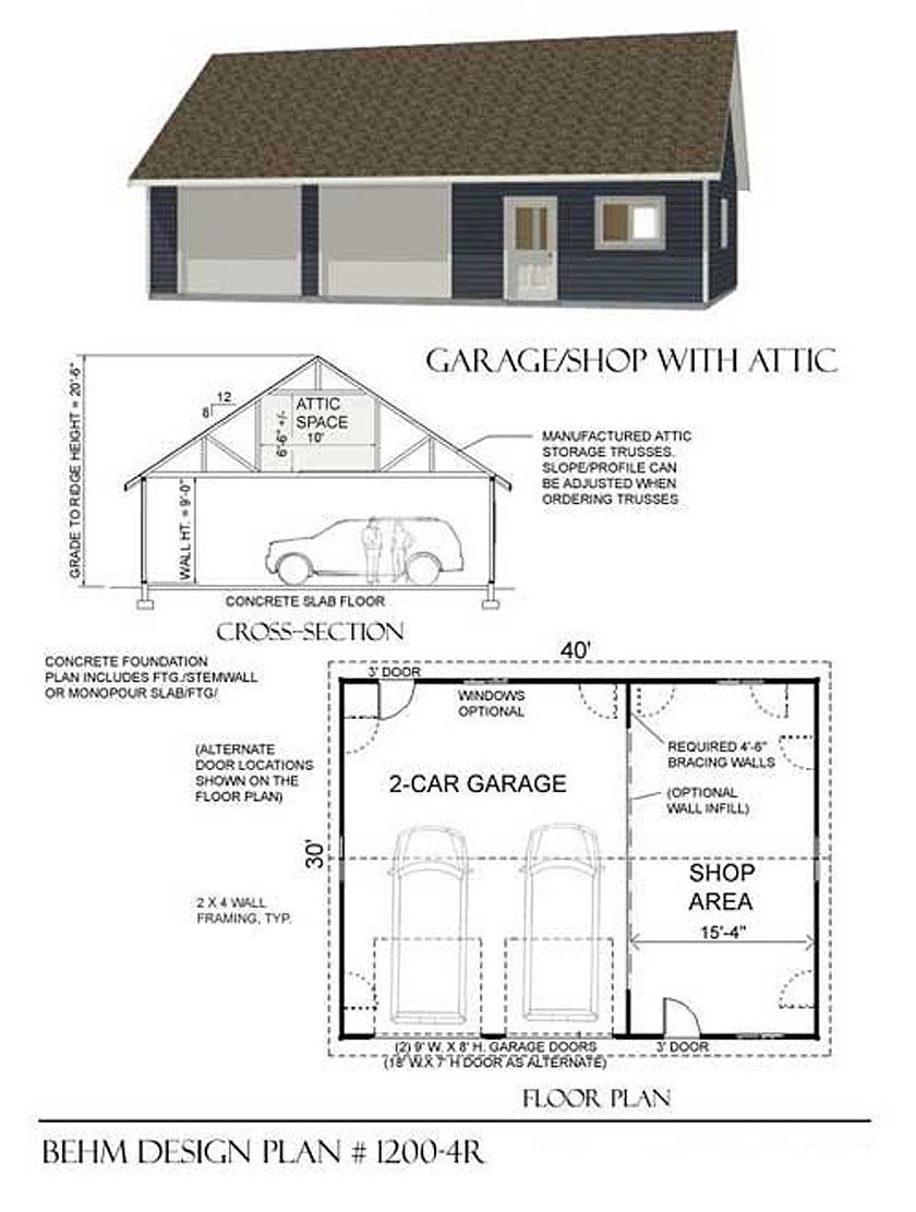 2 Car Garage With Shop 2 Bedrooms