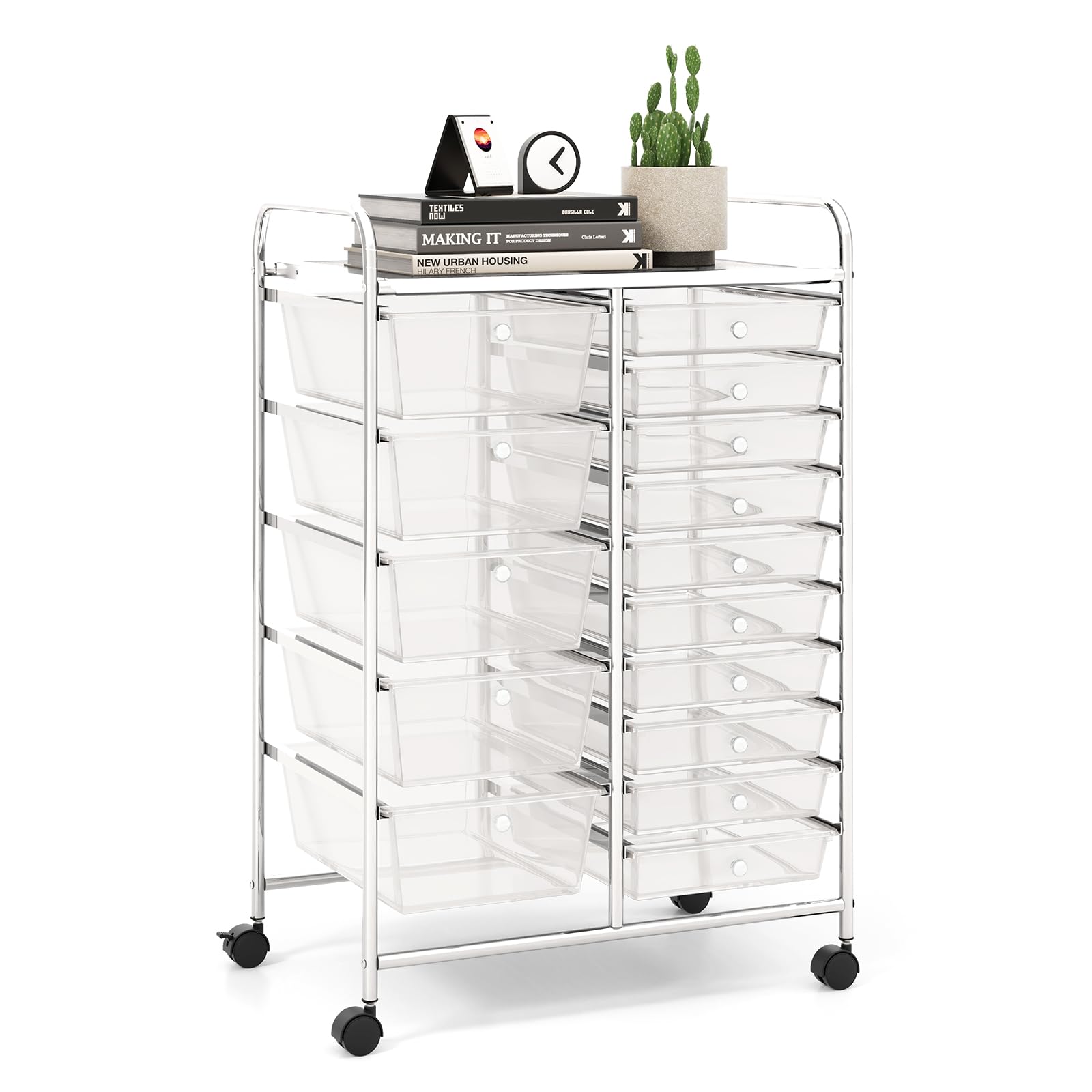 Amazon.com: LDAILY 15-Drawer Rolling Storage Cart, Multipurpose Rolling ...