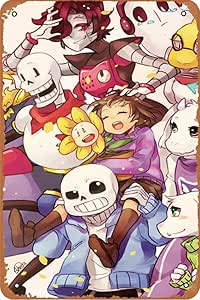 Amazon.com: Tin Sign Video Game, Undertale, Muffet (Undertale), Frisk ...