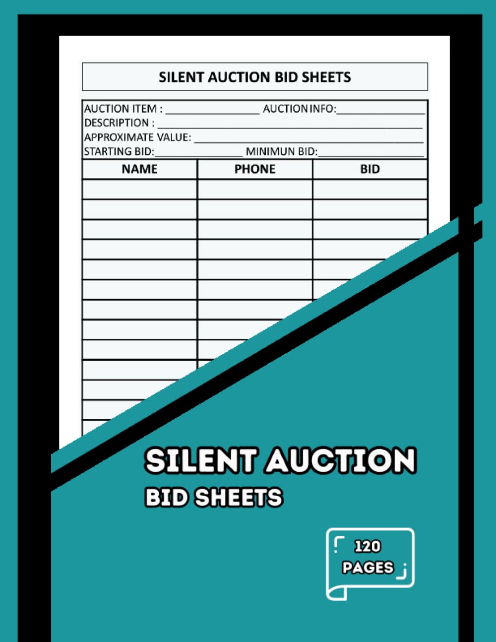 Silent Auction Bid Sheets: Large Size Fundraising Event Planner ...
