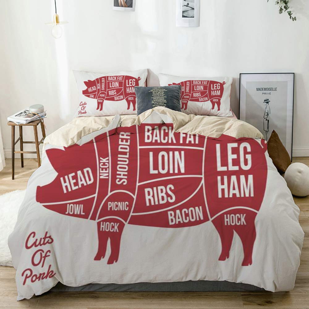 Rubeita Duvet Cover Set Restaurant Grill Preparation Chart Outline ...