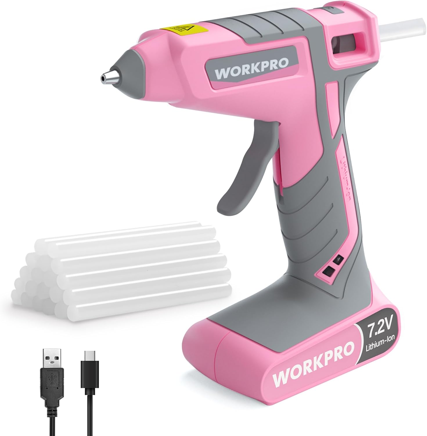 WORKPRO 7.2V Glue Gun, Corded & Cordless Hot Glue Gun with 20pcs Hot ...