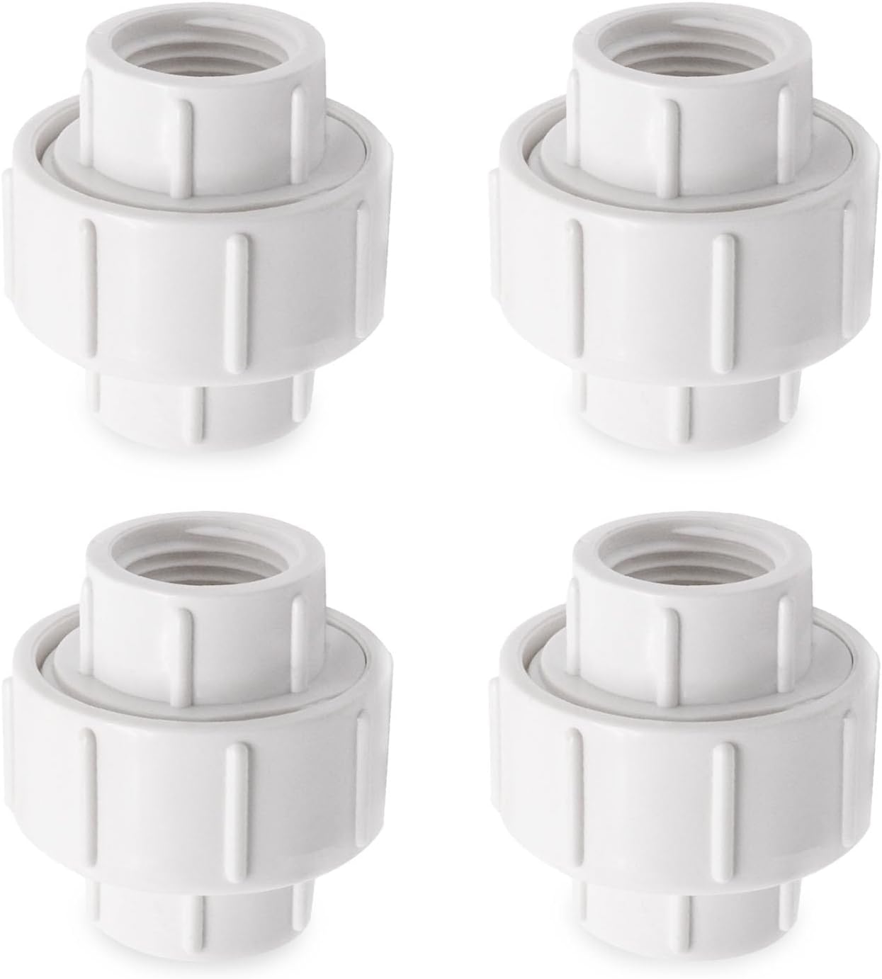 Amazon.com: BENLIUDH 1/2 inch PVC Pipe Union Fittings, PVC Connectors Female Thread Coupling ...