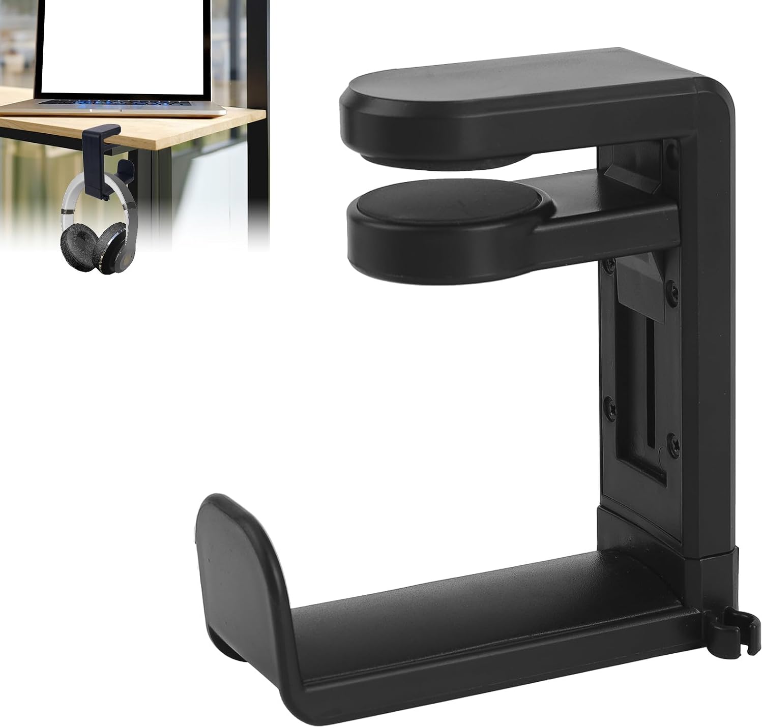 BOXOB Headphone Stand Hanger Desk Hook, C-Clip Gaming Headset Holder ...