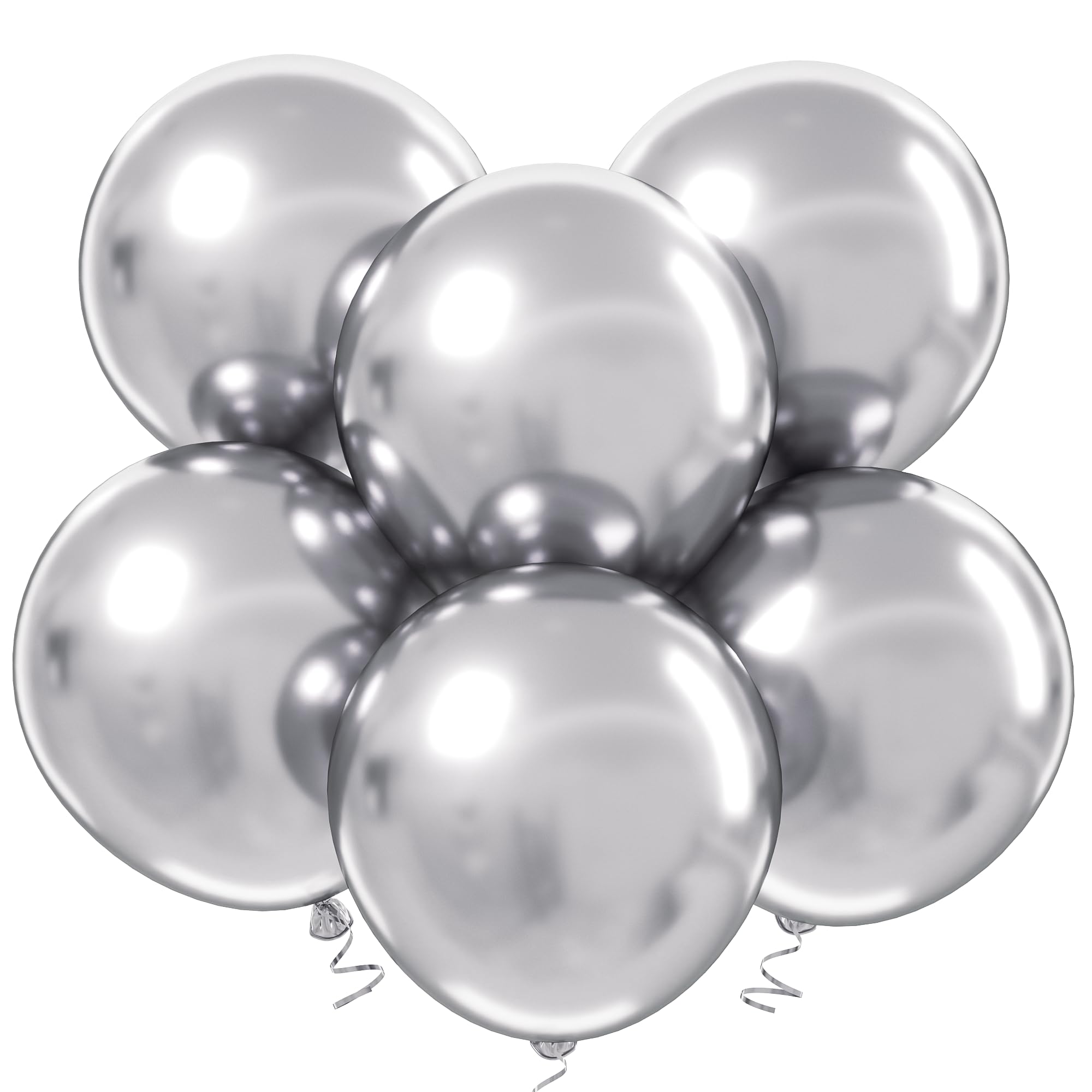 Amazon.com: ADOINBY 18 Inch Metallic Silver Balloons - 35Pcs Large ...