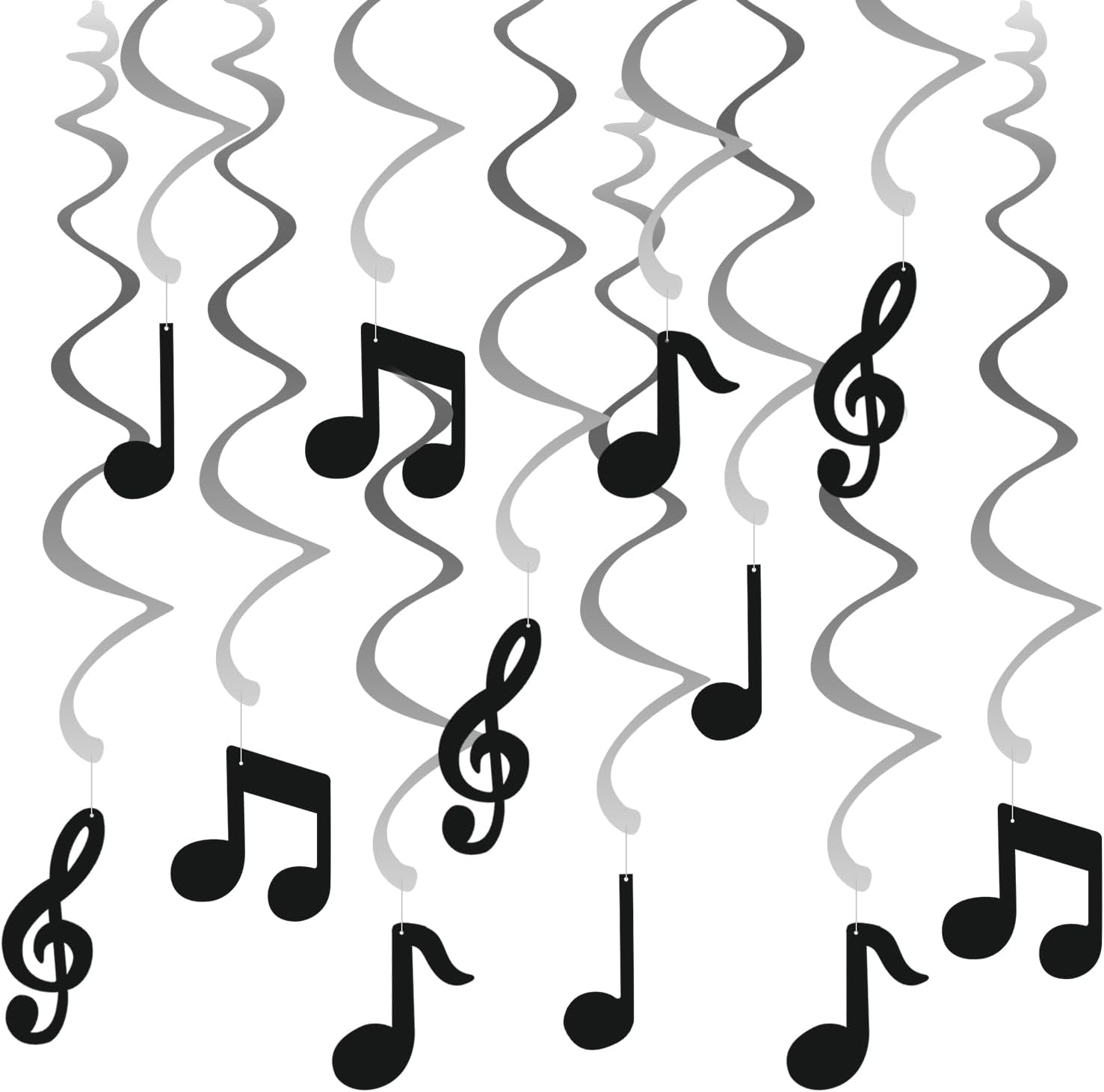Amazon.com: Dohia Music Notes Hanging Swirl Music Cutout Party ...