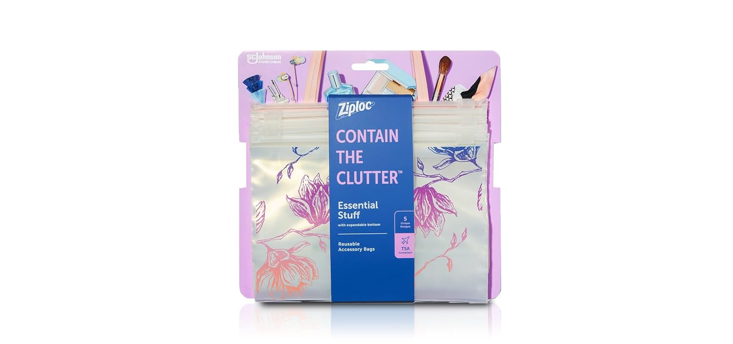 Amazon.com: Ziploc Contain the Clutter Reusable Makeup and Accessory ...