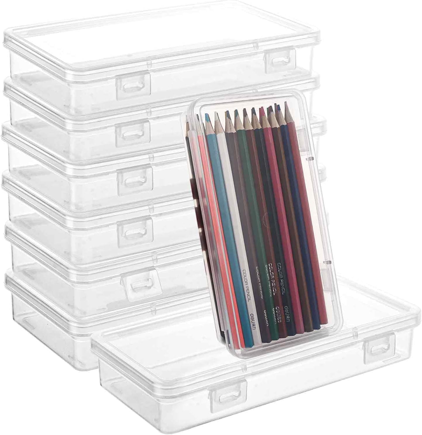 LOPYXBR 10PCS Pencil Storage Boxes, 19 x 9.5 x 3 cm Rectangular Small ...