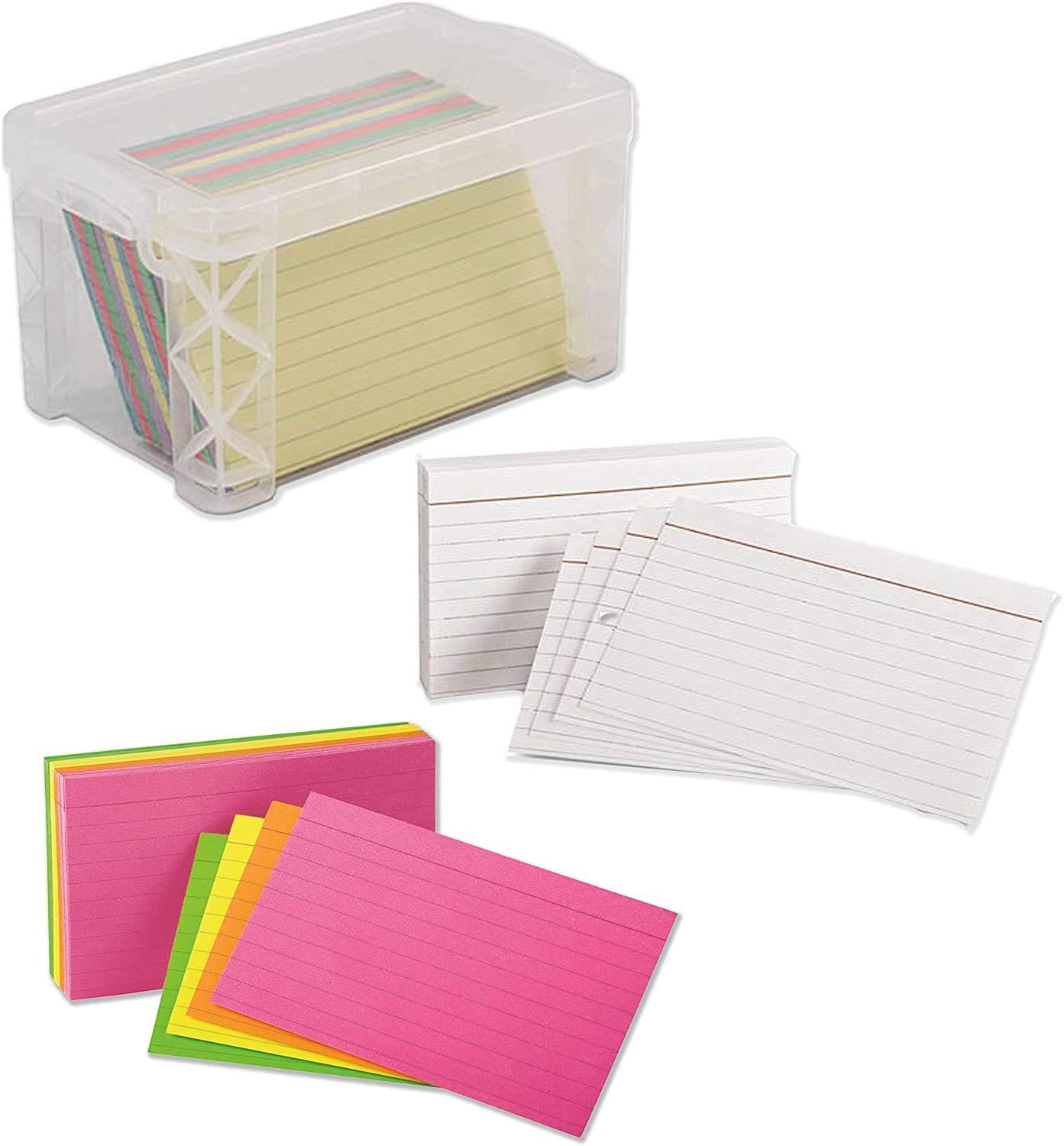 Amazon.com : 3"x5" Index Card Holder Set, Index Card Box Organizer ...
