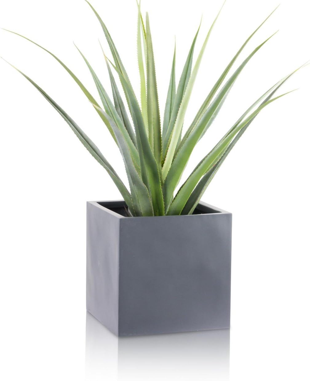 Plant Pot CUBO Fibreglass Planter, Flowerpot - Colour: Grey/Gray, matt ...