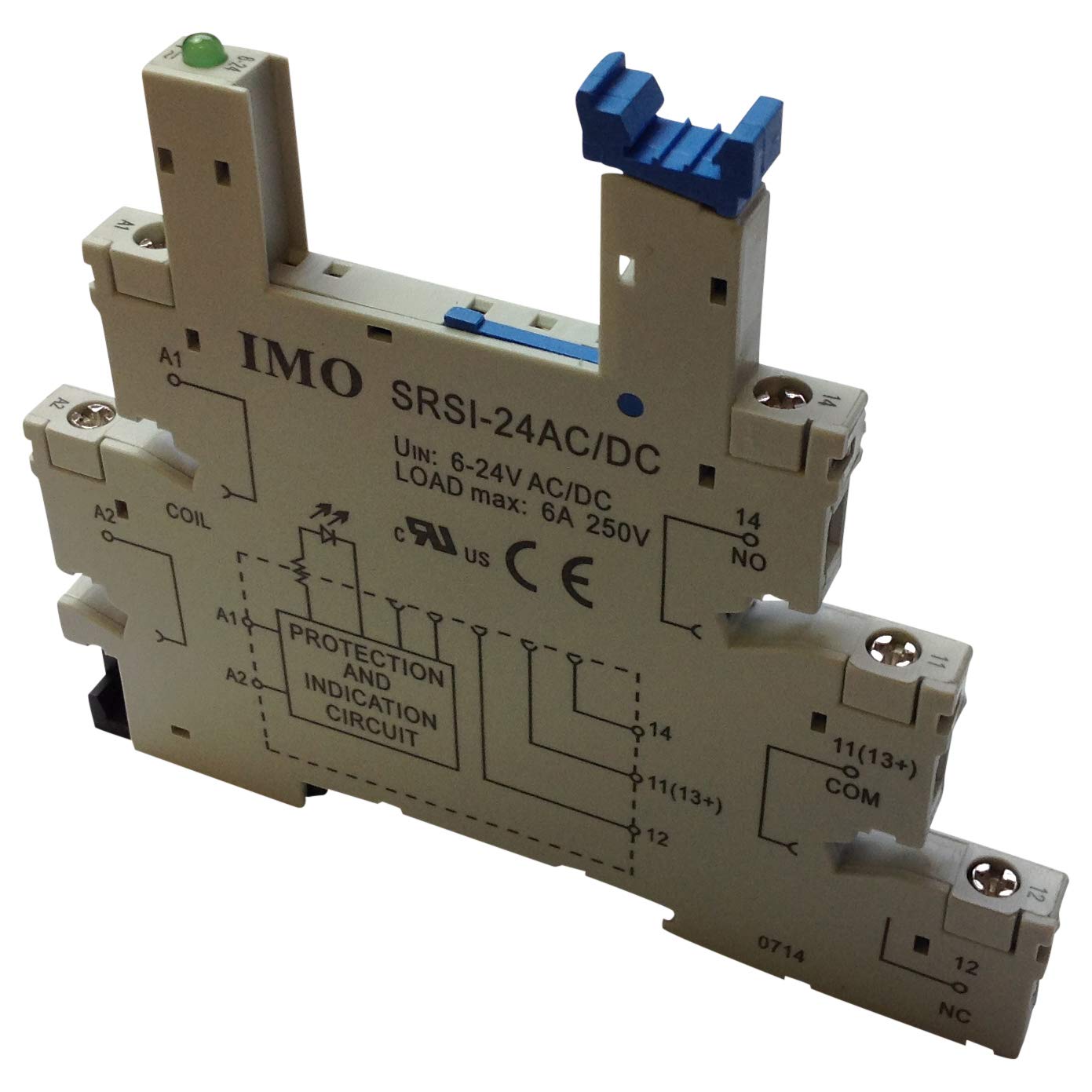 SRSI-24AC/DC | IMO Relay Socket (Base) for ETS RELAYS 12-24VDC T35 DIN ...