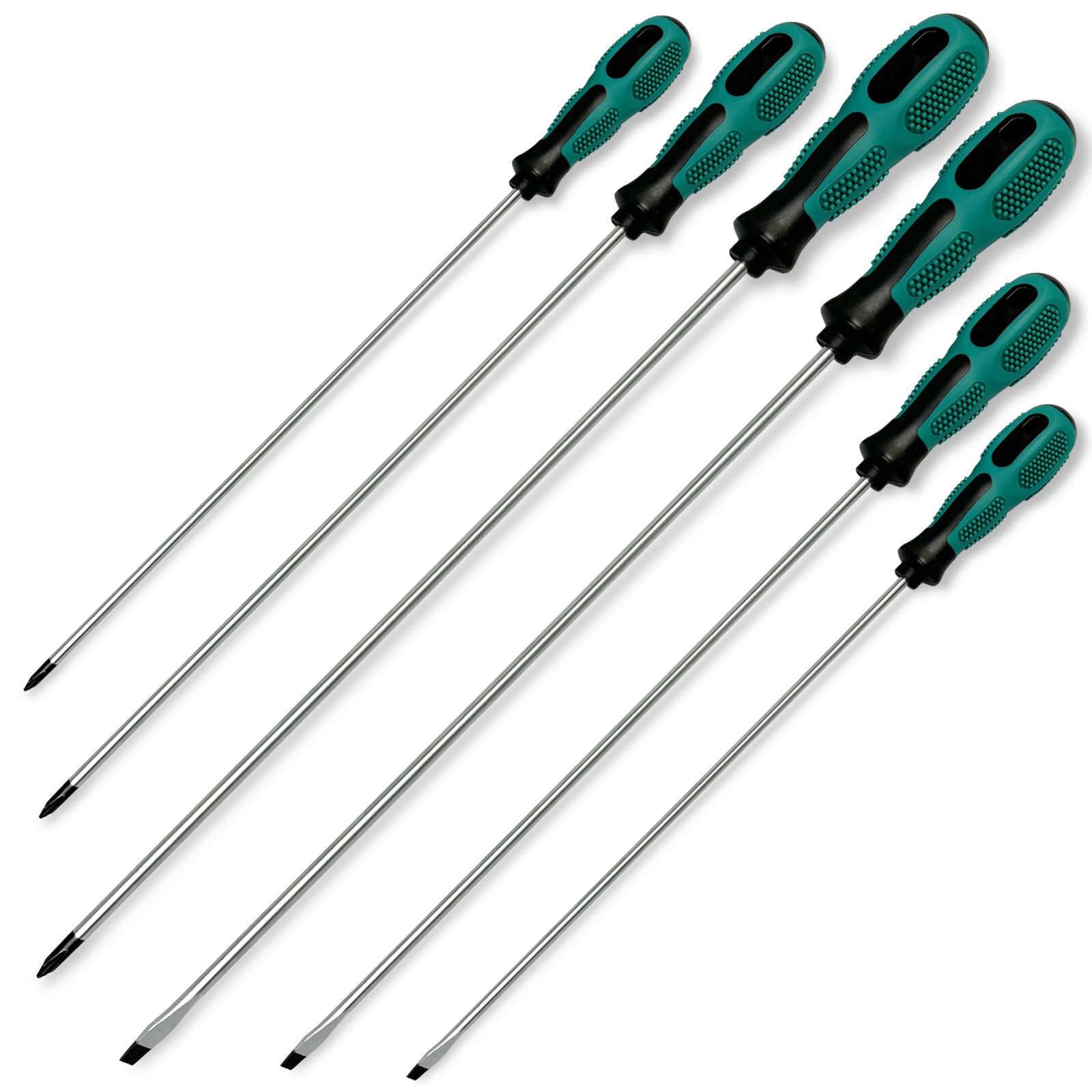 WAIZHIUA 6pcs Extra Long Screwdriver Set Long-Reach Screwdriver Heavy ...