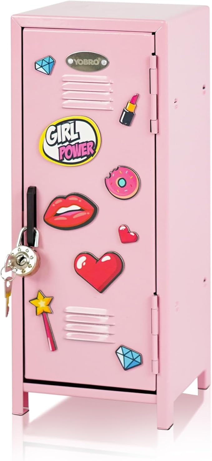 Amazon.com: YOBRO Mini Iron Lockers, Girl Talk Locker with Lock,Small ...
