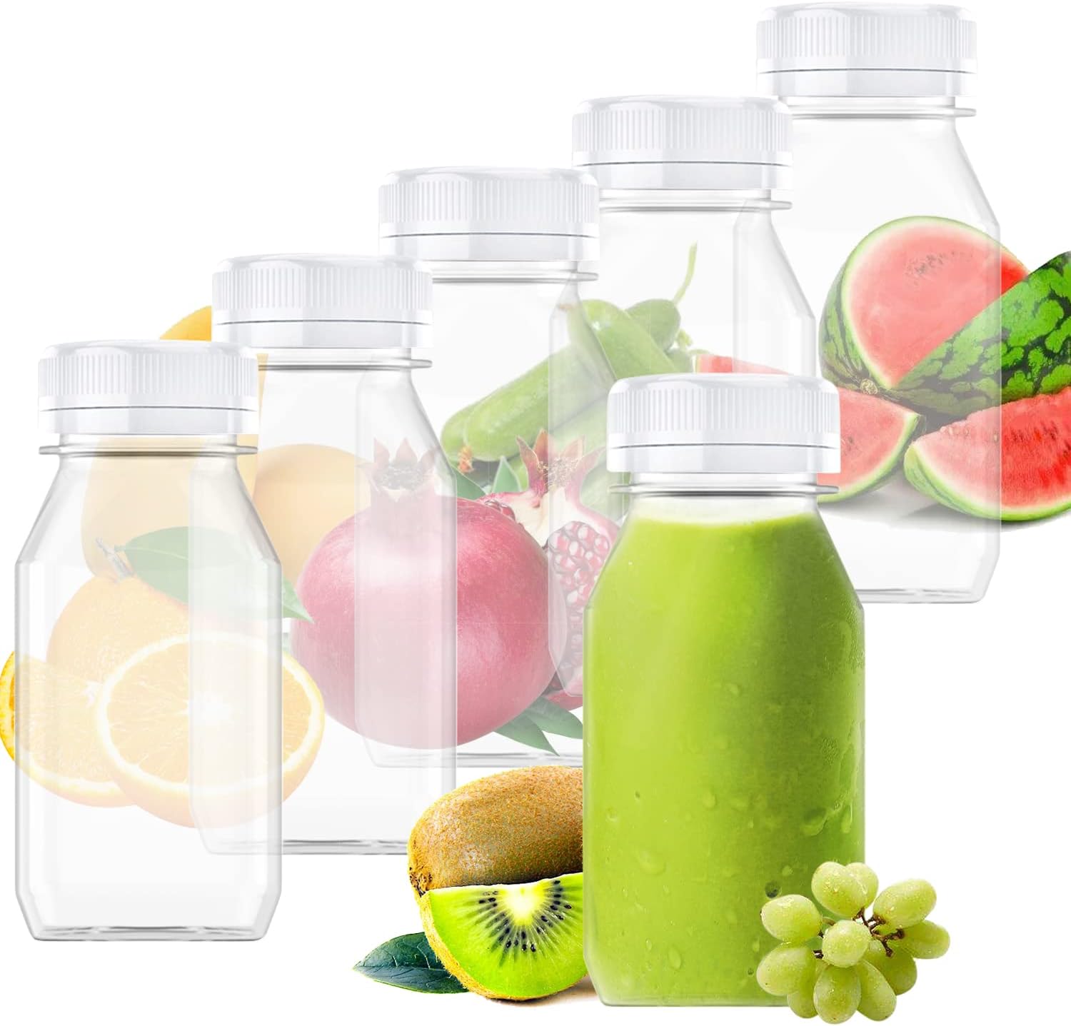 Amazon.com: 36 Pack 5 oz Plastic Juice Bottles Bulk with Lids Reusable ...