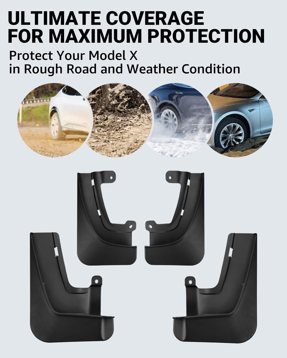 Snapklik.com : BASENOR 2024 2023 2022 Tesla Model X/Model X Plaid Mud ...