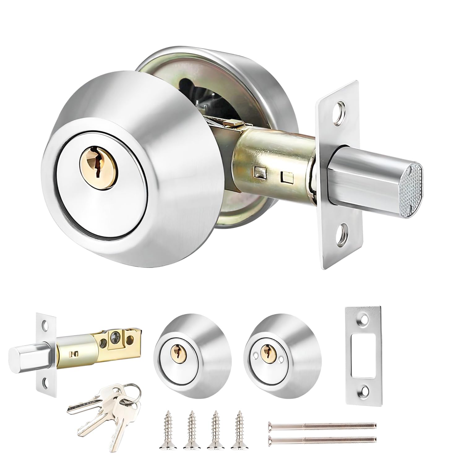 Qrity 1 PCS Single Cylinder Security Lock/Deadbolt, Bilateral Lock with ...