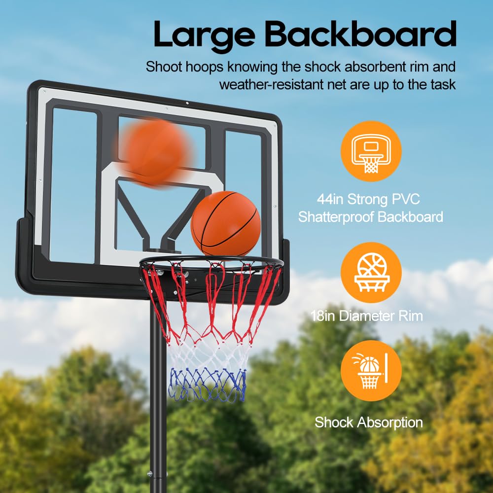 Snapklik.com : Basketball Hoop Outdoor 10FT Adjustable Height Hoop ...