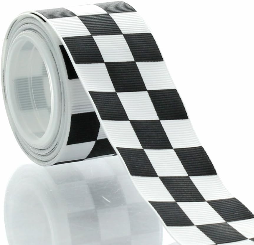 Amazon.com : 4-Yards 40mm(1-5/8") Checkerboard Elastic Stretch Ribbon ...