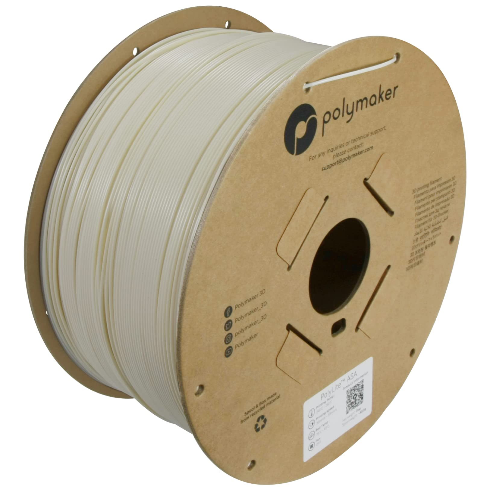 Amazon.co.jp: Polymaker(ポリメーカー) 3kg ASAフィラメント 1.75mm ナチュラル ASA 3Dプリンター ...