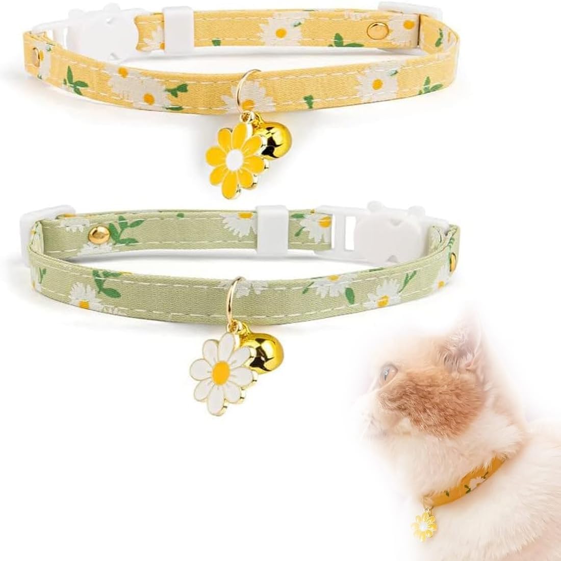 JOCXZI cute cat collar, cotton cat collar, cat collar with safety clasp ...
