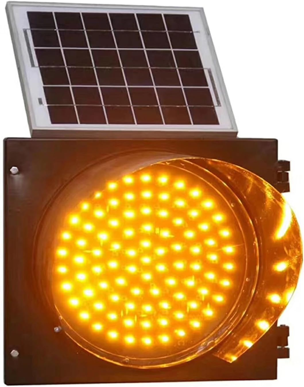 Amazon.com: Solar-Powered LED Traffic Light - Yellow Flashing Signal ...