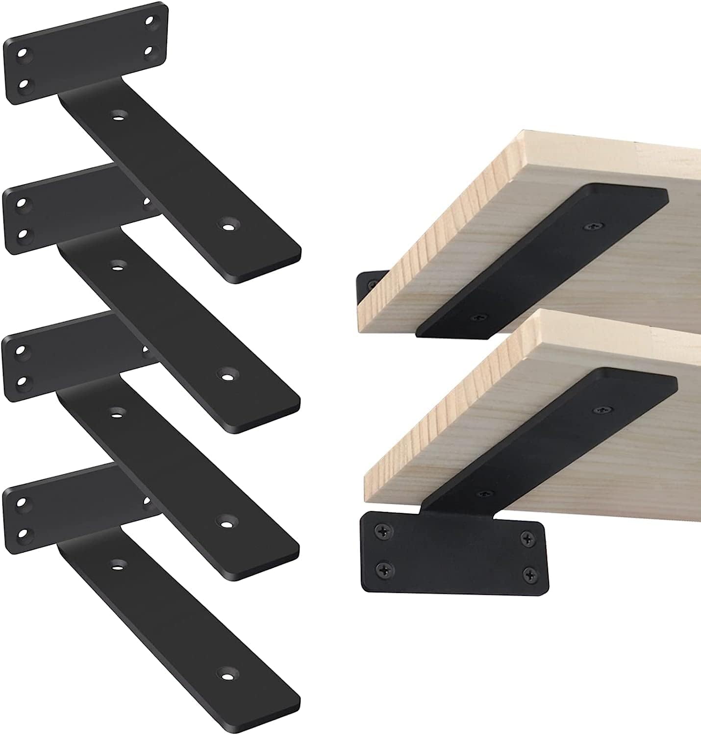 Amazon.com: GUWINA 4 Pack Floating Shelf Bracket 6 Inch, Hidden ...