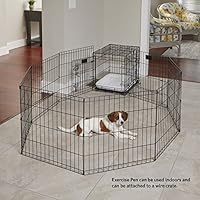 Midwest Foldable Metal Exercise Pen/Pet Playpen, Black w/Door 24" W x ...