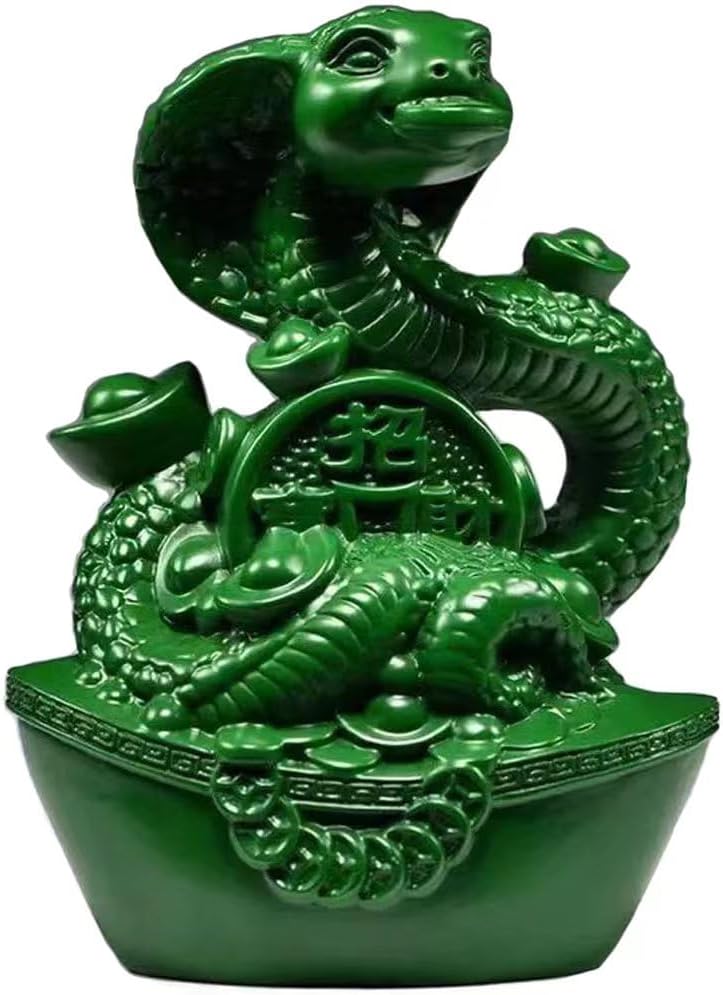 Amazon.com: RCFINE Snake Statue Small Wooden Chinese Feng Shui Snake ...