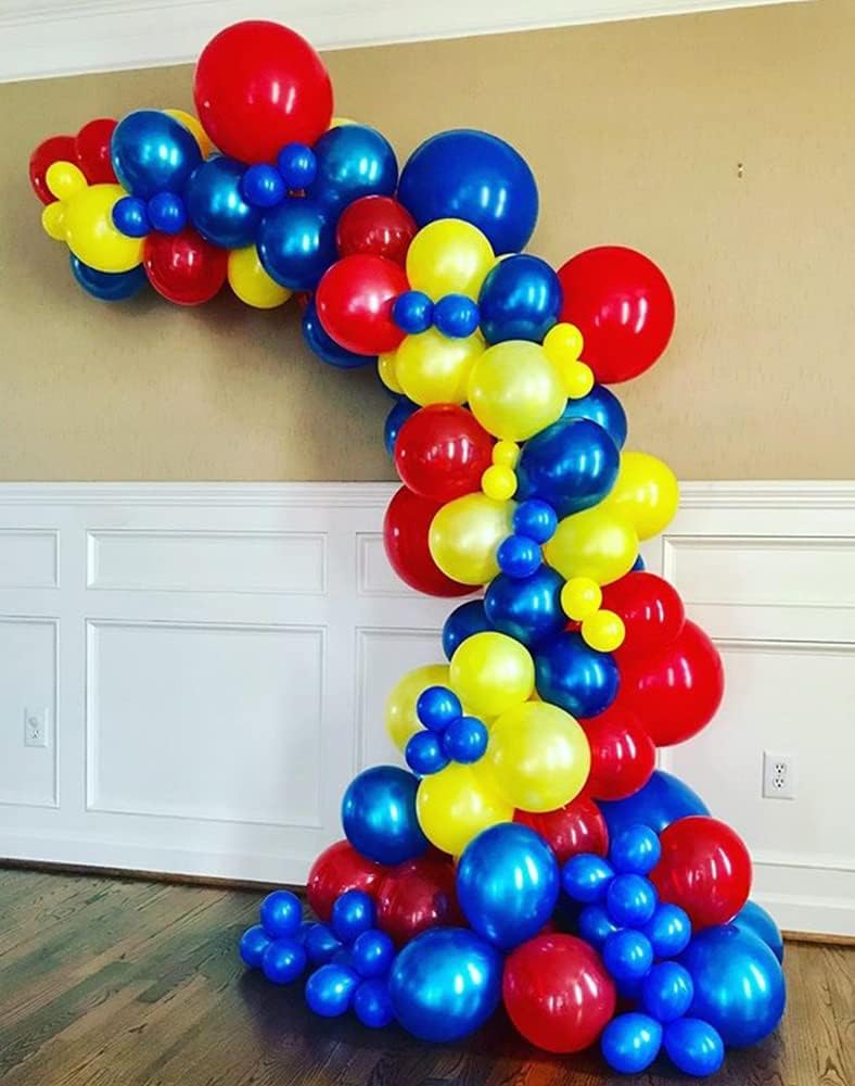 Amazon.com: 16.3Feet Blue Yellow Red Balloons Garland Arch Kit for ...