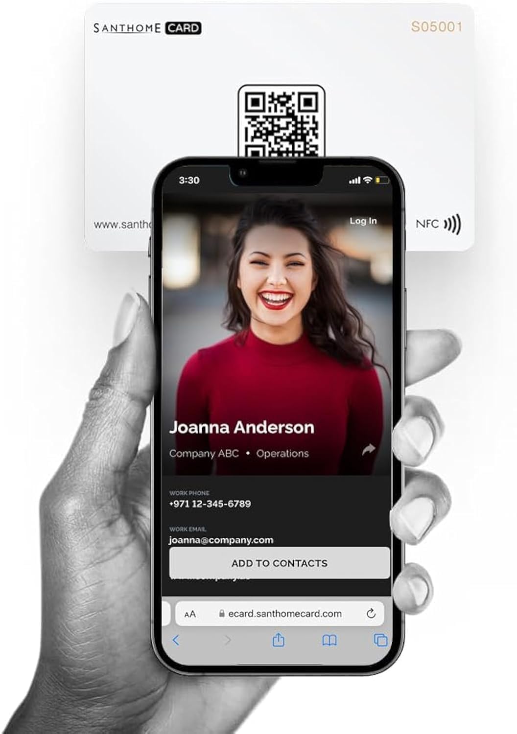 SANTHOME Digital Business Card | Smart Business card NFC Tap + QR Code ...