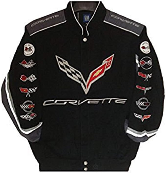Amazon.com: Corvette C7 Twill Jacket with Embroidered Logos by JH ...