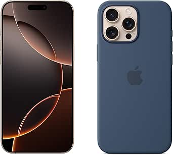 Apple iPhone 16 Pro Max (512GB) - Desert Titanium + Silicone Case with ...