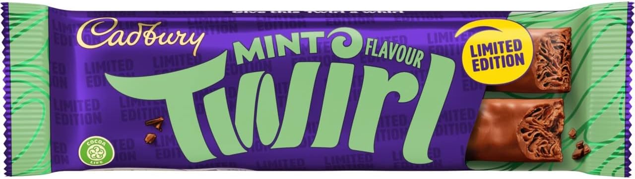 Cadbury Limited Edition Mint Flavour Twirl 43g - Mint flavoured milk ...