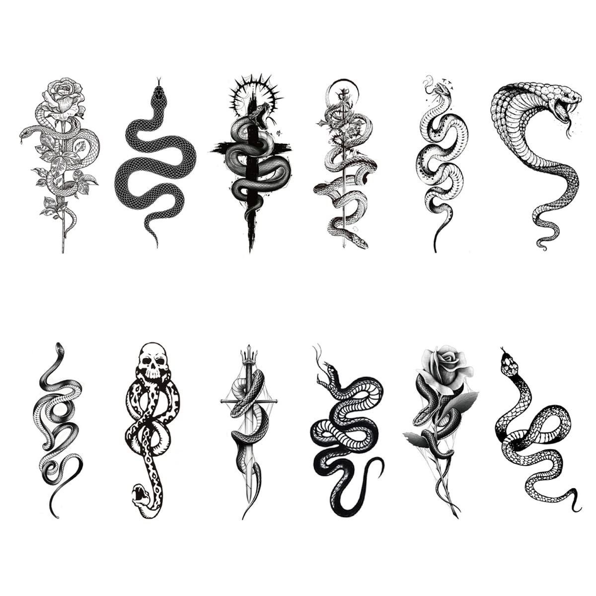 Jxuzh 12 Blatt Todesser Tattoo,todesser Dunkle Mal Tattoos,todesser ...