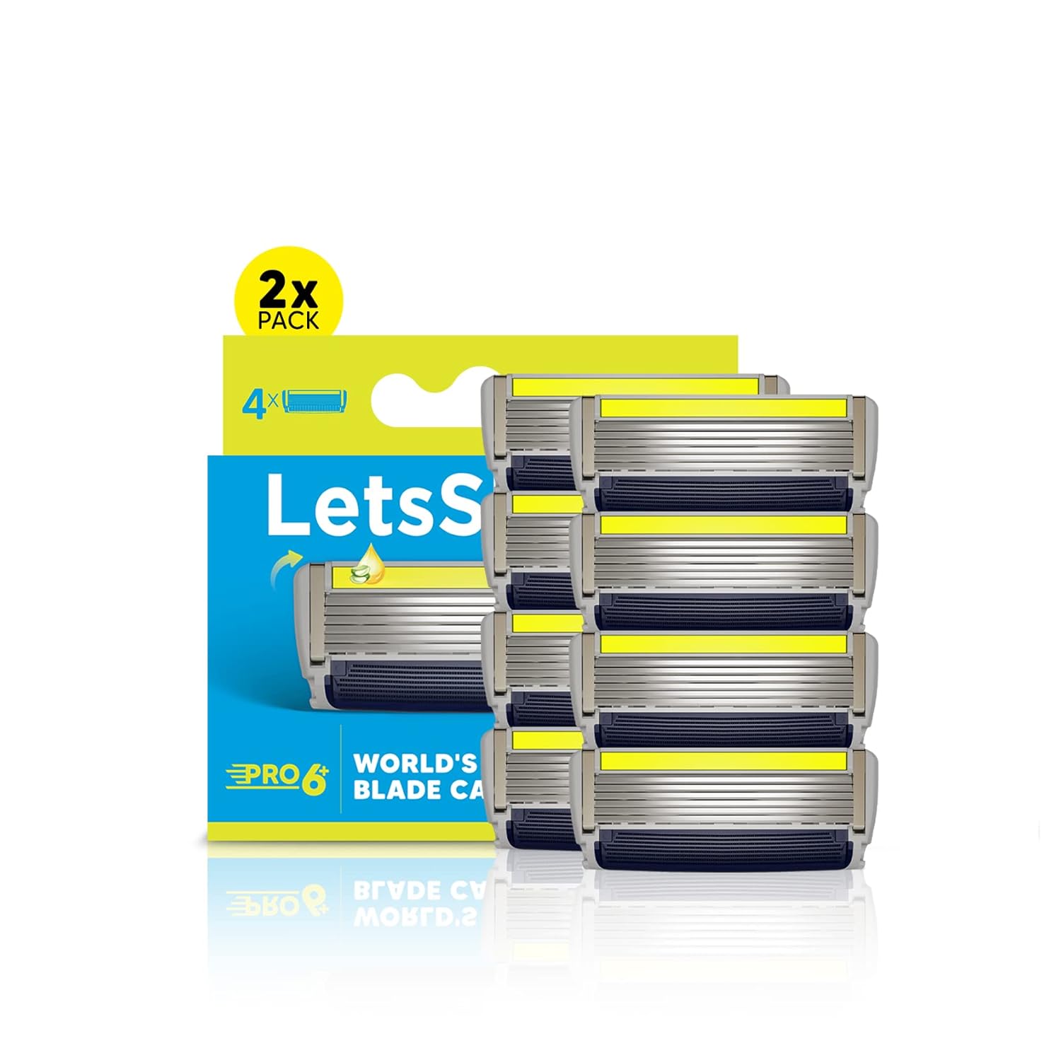 Buy LetsShave Pro 6 Plus Lite Shaving Blade Refills/Cartridges for Men ...