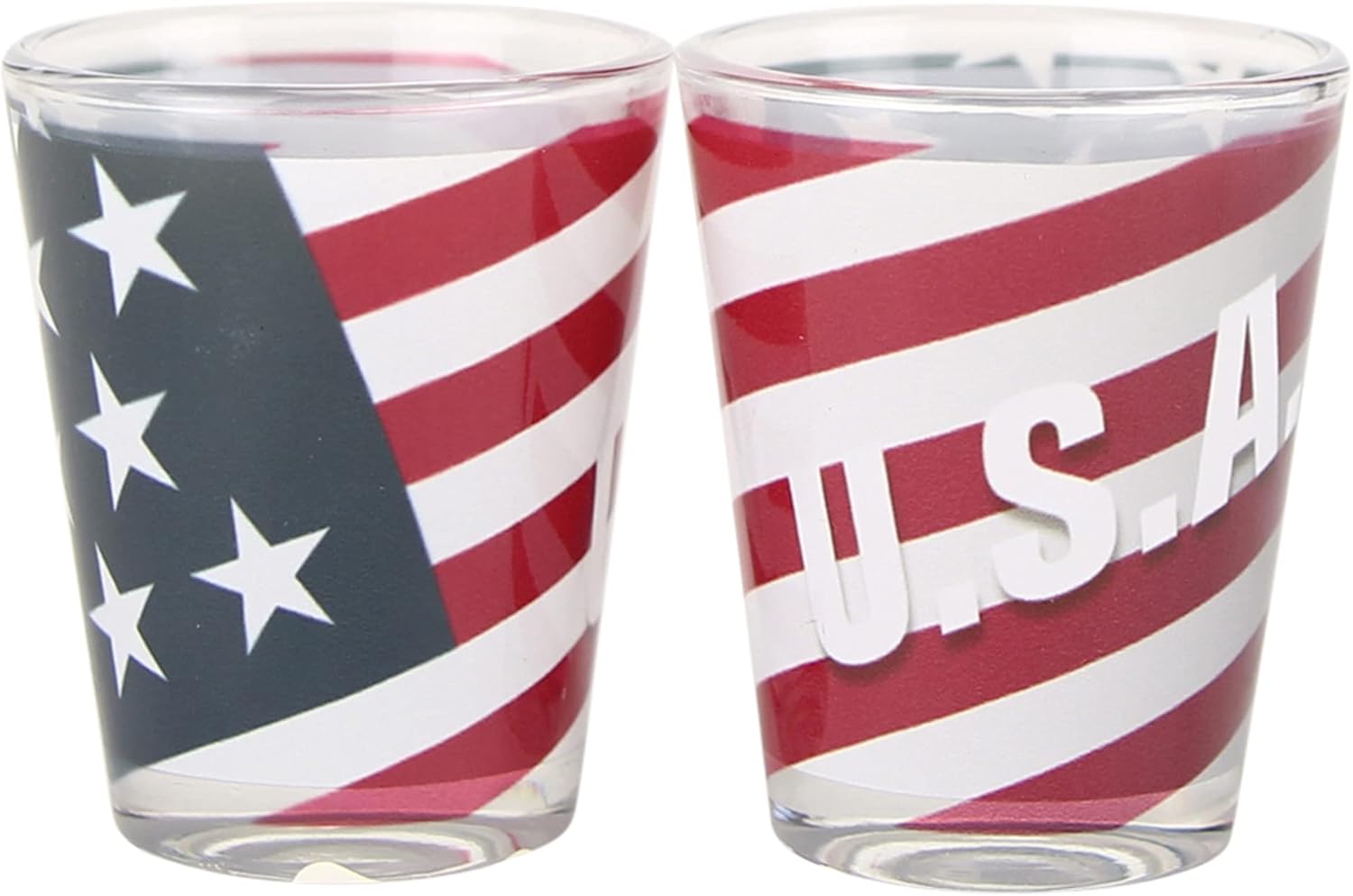 Amazon.com | USA American Flag 2oz Shot Glass (2- Pack) (USA): Shot Glasses