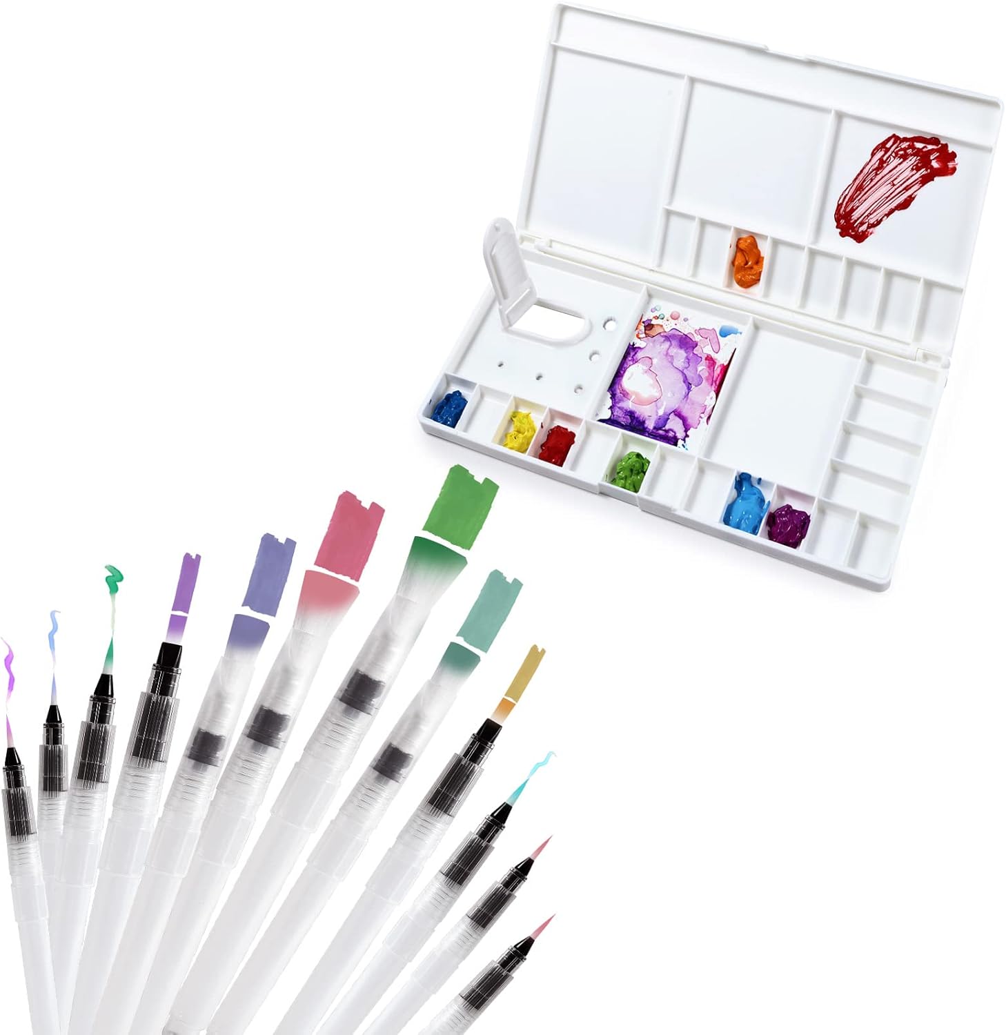 Amazon.com: Water Brush Pen, Junreox Watercolor Paint Set of Water ...