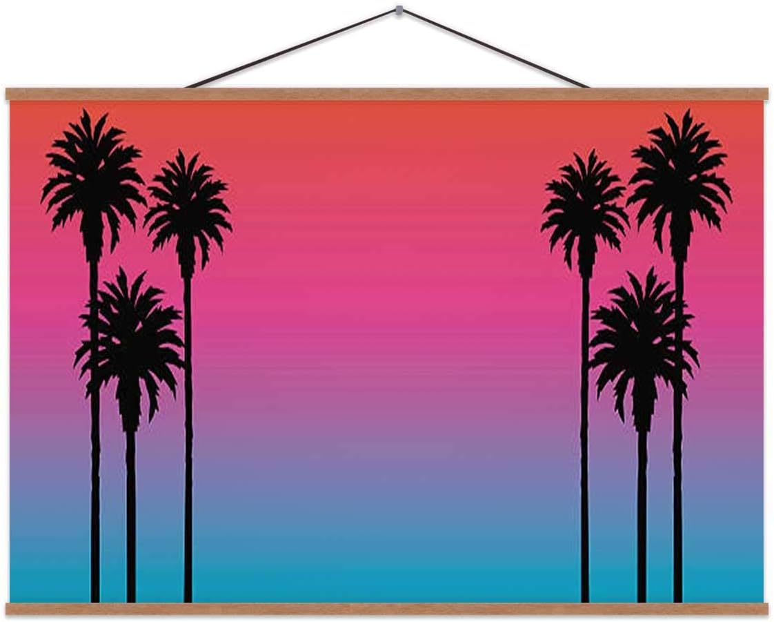 Amazon.com: TinYida Palm Tree Sunset Background Tree,Poster for Decor ...